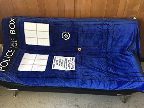 Doctor Who Tardis Large Throw Blanket - Largest & Newest & Softest Throw Blanket 50"x89" (Silk Touch not Micro Fleece)