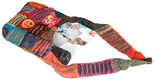 Blue Red Hobo Cotton Sling Cross Body Messenger Shoulder Bag Hippie Boho Bohemian Light Roomy Spacious (COLORFUL OM)