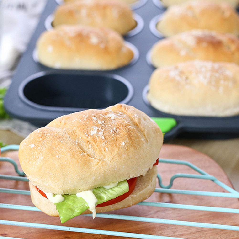 Silicone Baguette pan Mini Baguette Baking Tray, Bread Crisping Tray Hot Dog Molds, Non-stick Perforated French Bread Loaf Baking Mould, Toast Cooking Bakers Roll Pan Sandwich Mold (Grey)