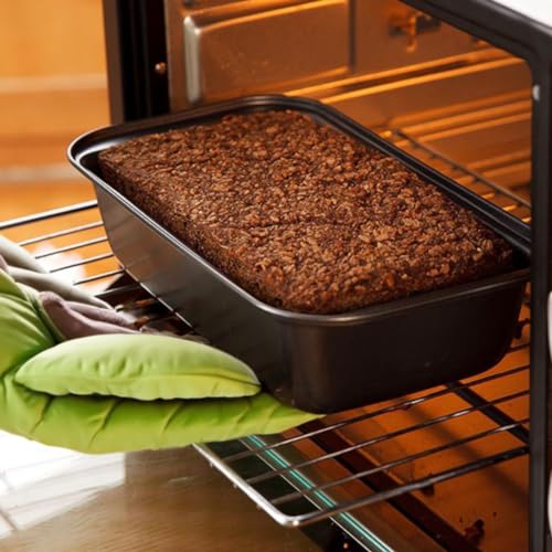 Mikim Long Loaf Pans for Baking Bread, Carbon Steel Rectangular Cake Pan Baking Bread Loaf Pan 13'' x 5'', Set of 2 Gray (13'' x 5'')