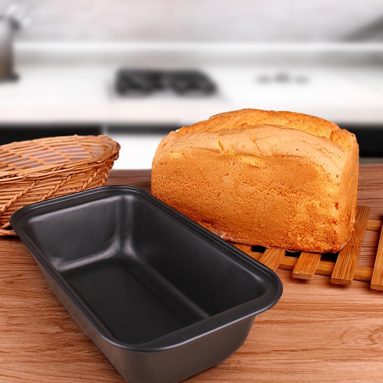 Mikim Long Loaf Pans for Baking Bread, Carbon Steel Rectangular Cake Pan Baking Bread Loaf Pan 13'' x 5'', Set of 2 Gray (13'' x 5'')