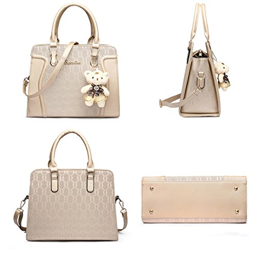 Women's Fashion Handbags Tote Bags Shoulder Bag Top Handle Satchel Purse Set 4pcs