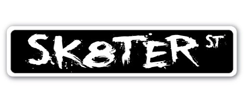 SK8TER Street Sign skateboard skates boi skateboarding skating | Indoor/Outdoor | 24" Wide Plastic Sign