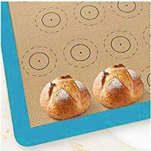 Macaron Silicone Baking Mats Set of 2,Non Stick Silicon Liner for Bake Pans & Rolling For Macaroons, Bake Pans, Pizza, Toaster, Cake, Cookie and Bread MakingQ