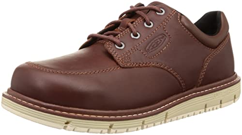 KEEN Utility Men's San Jose Oxford Low Soft Toe Industrial Wedge Work Shoes, Gingerbread/Off White, 11 Wide