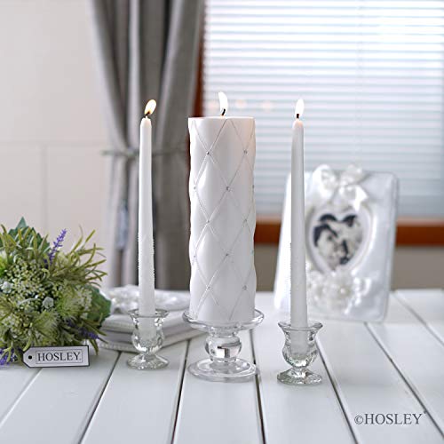 Hosley 11.5" High White Wedding Unity Candle Set. Great for Weddings Party Special Events and Emergency Lighting Reiki Spa Meditation. W5