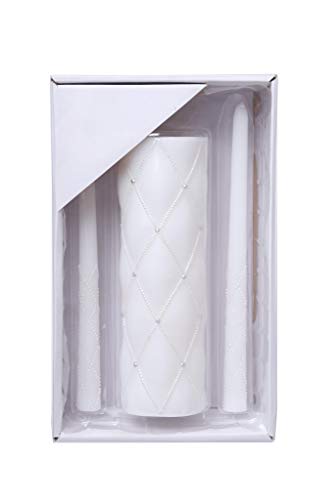 Hosley 11.5" High White Wedding Unity Candle Set. Great for Weddings Party Special Events and Emergency Lighting Reiki Spa Meditation. W5