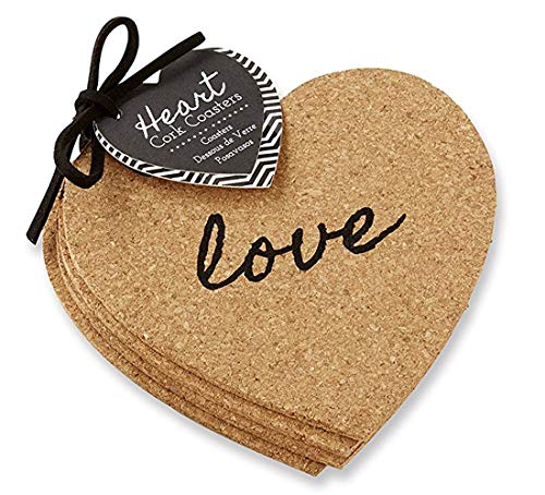 Kate Aspen Heart Cork Coasters, Set of 4