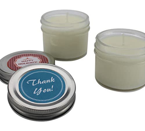 Set of 24 Bulk Wholesale Mini Mason Jar Candles - 4 Ounce - Perfect for Weddings, Restaurants, Gifts, Baby Showers