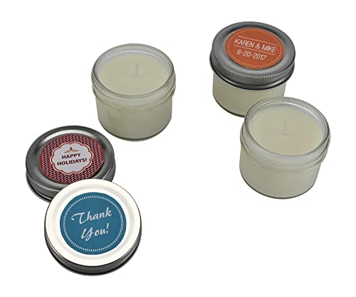 Set of 24 Bulk Wholesale Mini Mason Jar Candles - 4 Ounce - Perfect for Weddings, Restaurants, Gifts, Baby Showers