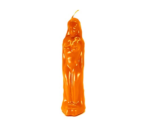 Orange Female Figure Image Candle (Success, Communication, Road Opener, abre Camino, Spells, Spellwork & Ritual Magic)