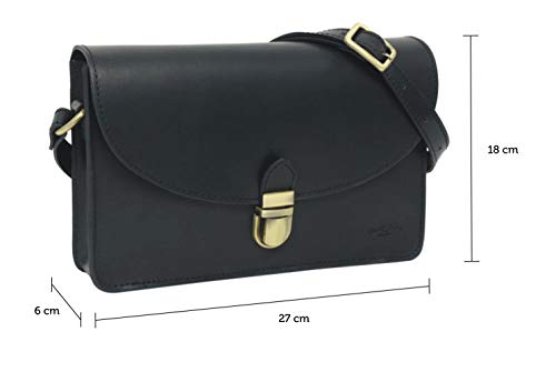Gusti Handbag Leather - Zoey Shoulder bag Satchel Handbags Leather bag Ladies Vintage Black Leather true leather