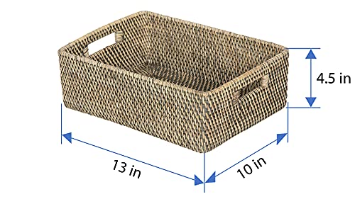 Kouboo 1060122 Laguna Rattan Shelf & Organizing Basket, Gray-Brown