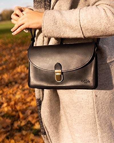 Gusti Handbag Leather - Zoey Shoulder bag Satchel Handbags Leather bag Ladies Vintage Black Leather true leather
