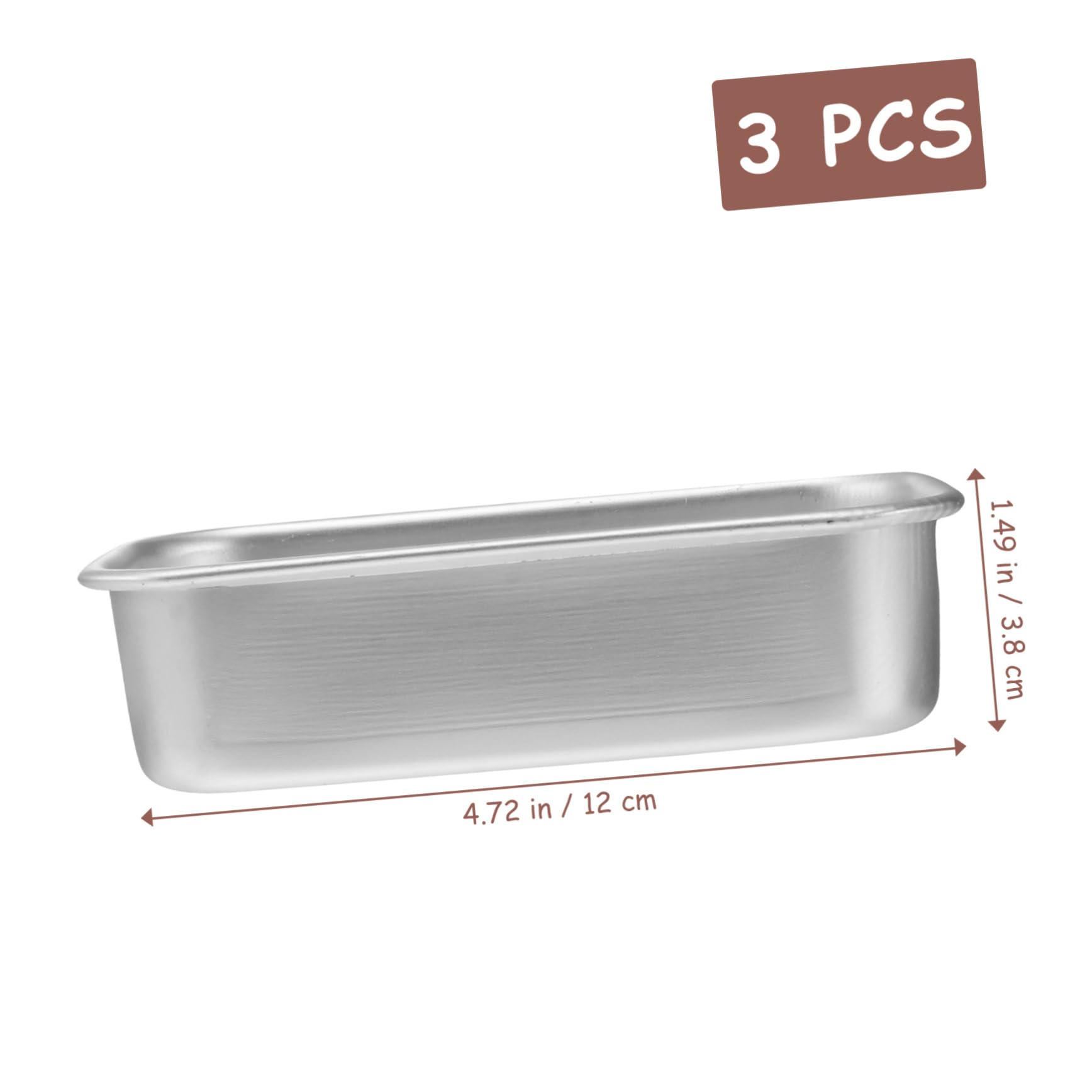 HEMOTON Professional Use Baking Tray 3 Pcs Toast Cake Baking Plate Sturdy Easy to Clean Silver Color