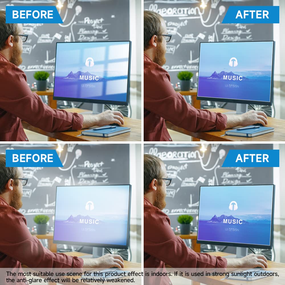 F FORITO 2-Pack 21.5 inch Anti Glare Matte Computer Screen Protector for 16:9 Monitor, Eye Protection Computer Screen Cover Compatible with 21.5" Acer/HP/Dell/Lenovo/ASUS/LG/MSI Desktop