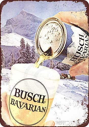 Joeaney New Tin Sign Aluminum Retro 1962 Busch Bavarian Beer Vintage Metal Sign 8 X 12 Inch