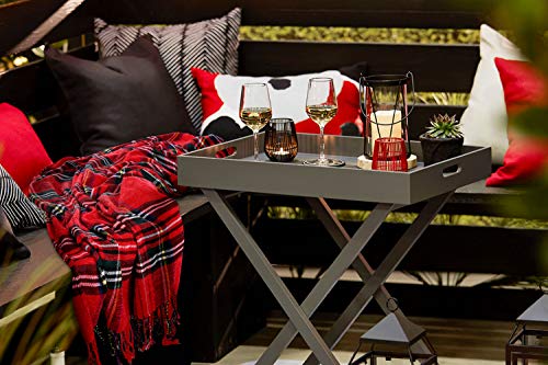 JUDYBRIDAL Plaid Chenille Throw Blanket, Extra Soft Cozy Knitted Decorative Blanket, All-Season Dual-Sided Home Decor Blanket with 3 Inches Tassel for Bed Sofa Couch Chair 50" W x 67" L(Red)