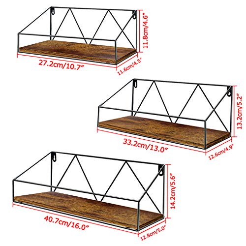 Edenseelake Floating Wall Shelves Set of 3, Shelf Wall Mounted for Bedroom, Bathroom, Living Room, Kitchen and Office