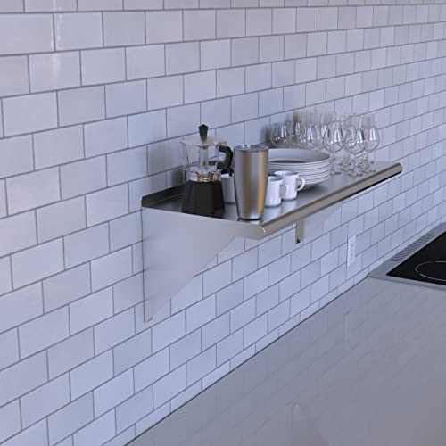 AmGood 14" X 36" Stainless Steel Wall Shelf | Metal Shelving | Garage, Laundry, Storage, Utility Room | Restaurant, Kitchen | Food Prep | NSF Certified