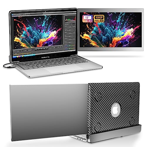 Laptop Screen Extender, Portable Monitor for Laptop, 1080P Full HD IPS Dual Monitor Extender with Built-in Type-C/Speakers/Scroll Setting, Compatible for 16.2 inch MacBook Pro Air
