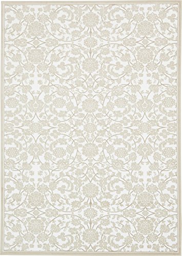 Unique Loom Rushmore Collection Classic Traditional Tone Textured Intricate Design Area Rug, 7 ft x 10 ft, Tan/White