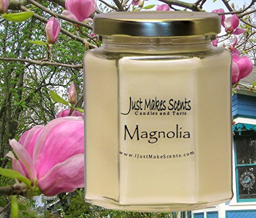 Just Makes Scents Magnolia Scented Blended Soy Candle | Light and Lovely Floral Fragrance | Hand Poured in The USA