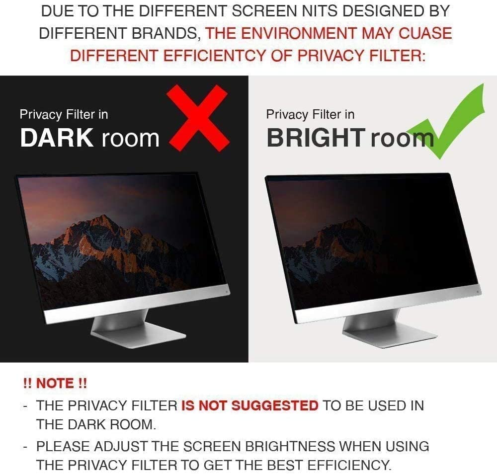 Nusign+ Computer Privacy Screen Filter 27 inches for Widescreen Monitor – Date Protection Desktop Security Anti-Glare, Anti-Scratch, Blocks 96% UV–16:9 Aspect Ratio, Inch (Diagonal) - 16:9 Ratio