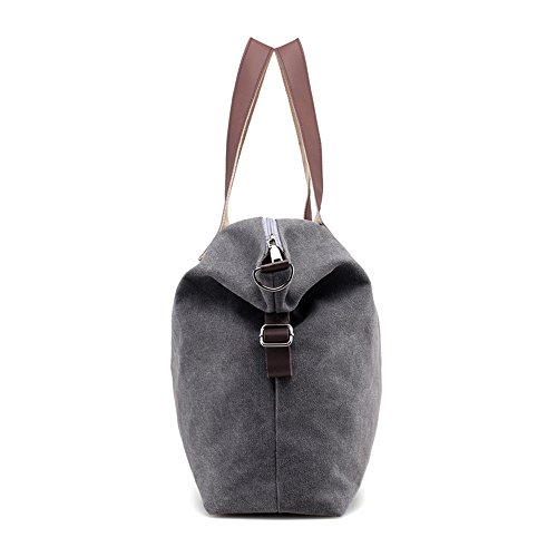 PILER Women's Casual Vintage Hobo Canvas Daily Purse Top Handle Shoulder Tote Shopper Handbag Large Capacity Casual Bag (white) (blue)
