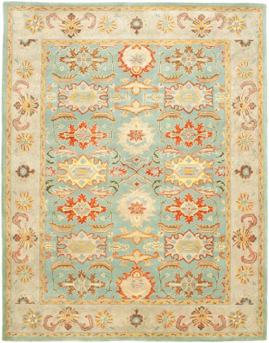 SAFAVIEH Heritage Collection 8'3" x 11' Light Blue/Ivory HG734A Handmade Traditional Oriental Premium Wool Area Rug