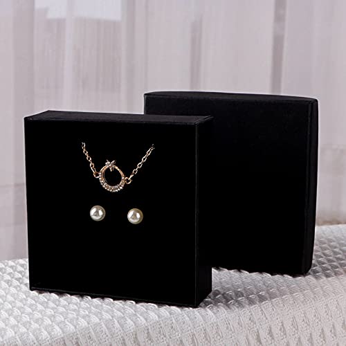 Sdootjewelry Black Jewelry Boxes Bulk 24 Packs, Gift Box for Jewelry with Foam, Small Jewelry Boxes for Gifts, 3.5’’ × 3.5’’ × 1.2”