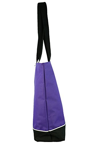 Shoulder Tote Bag with Zipper, Purple