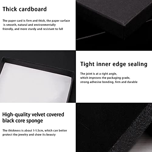Sdootjewelry Black Jewelry Boxes Bulk 24 Packs, Gift Box for Jewelry with Foam, Small Jewelry Boxes for Gifts, 3.5’’ × 3.5’’ × 1.2”