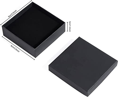 Sdootjewelry Black Jewelry Boxes Bulk 24 Packs, Gift Box for Jewelry with Foam, Small Jewelry Boxes for Gifts, 3.5’’ × 3.5’’ × 1.2”