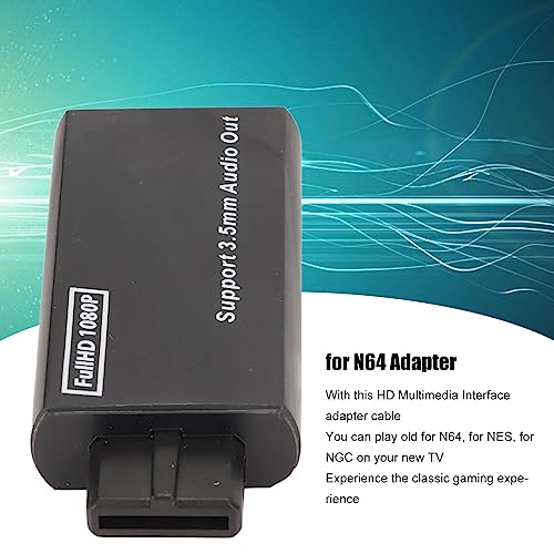 Septpenta for N64 to HD Multimedia Interface Adapter, Compatible for N64, (PAL, NTSC) Display Modes, Plug and Play, Displayed On 1080P HD TV/Moniter