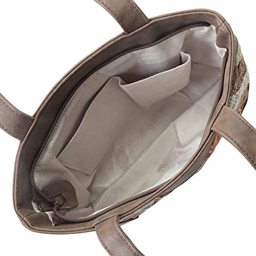 Donna Sharp Katie Tote Handbag in Sienna - Great for Travel with Quick Access Pockets
