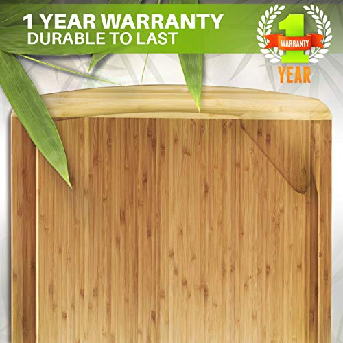 30 x 20 Bamboo Extra Large Cutting Board - Wooden Stove Top Cover Noodle Board - Meat Cutting Board for BBQ - Turkey Carving Board - Extra Large Charcuterie Board - Over the Sink Cutting Board