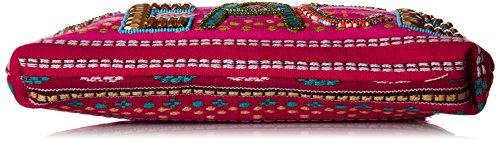 ‘ale by alessandra Women's Peach of Cake Hand Embroidered Beaded Clutch, Pink, One Size