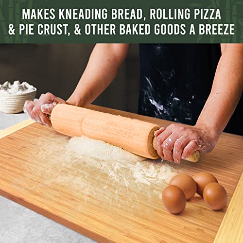 30 x 20 Bamboo Extra Large Cutting Board - Wooden Stove Top Cover Noodle Board - Meat Cutting Board for BBQ - Turkey Carving Board - Extra Large Charcuterie Board - Over the Sink Cutting Board