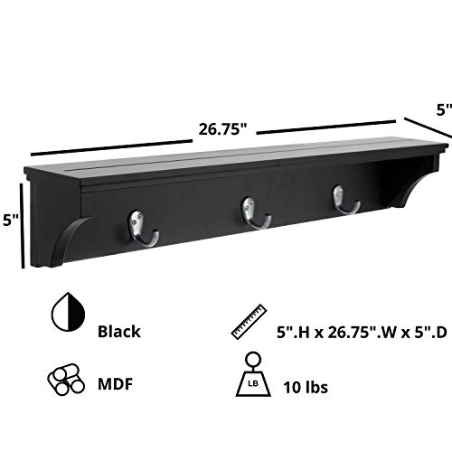 Kiera Grace Contemporary Floating-Shelves, Black