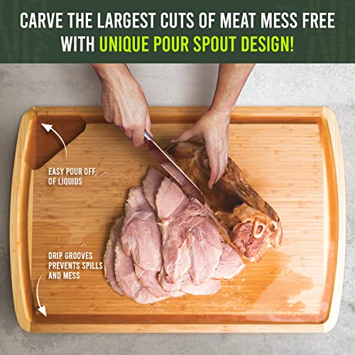30 x 20 Bamboo Extra Large Cutting Board - Wooden Stove Top Cover Noodle Board - Meat Cutting Board for BBQ - Turkey Carving Board - Extra Large Charcuterie Board - Over the Sink Cutting Board