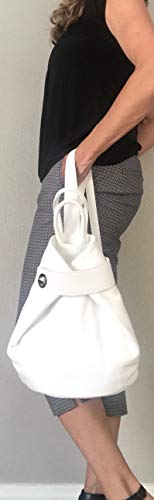 LaGaksta Stella Convertible Leather Backpack Purse β Casual Travel Tote Bag White