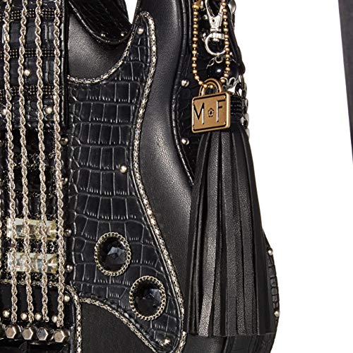 Mary Frances womens Turn It Up Crossbody Handbag, Black, One Size US