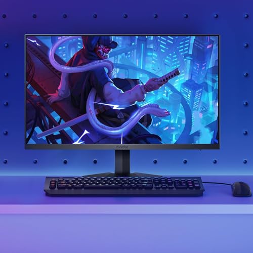 KOORUI 24 Inch Gaming Monitor, 165Hz IPS 1080p 1ms Adaptive Sync, Frameless, HDMI, DisplayPort, Tilt Adjustable, Eye Care, VESA Wall Mount, Black