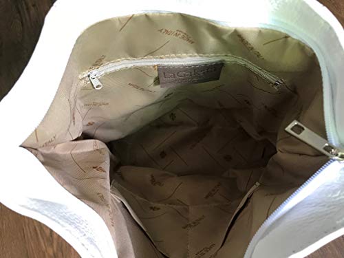 LaGaksta Stella Convertible Leather Backpack Purse β Casual Travel Tote Bag White
