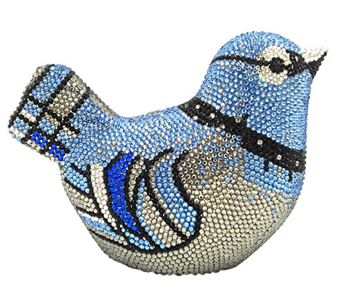 Elegant Evening Bags For Womens Clutches Purse Chain Wallet Handbags Crystal Party Bird Blue