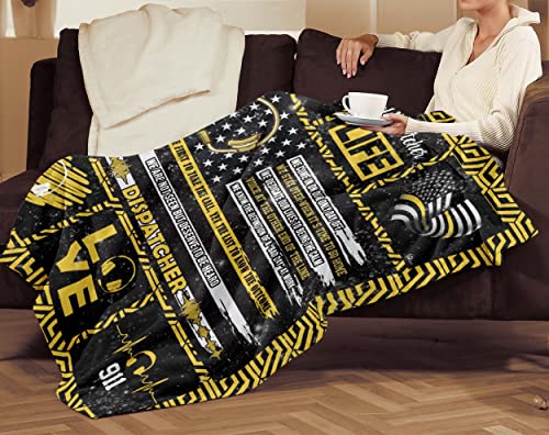 VTH GLOBAL Custom Dispatcher Fleece Sherpa Throw Blanket Customized Christmas Birthday Wedding Anniversary Engagement Custom Fiancee Presents from Electrical Journeyman Lineman Husband Fiance