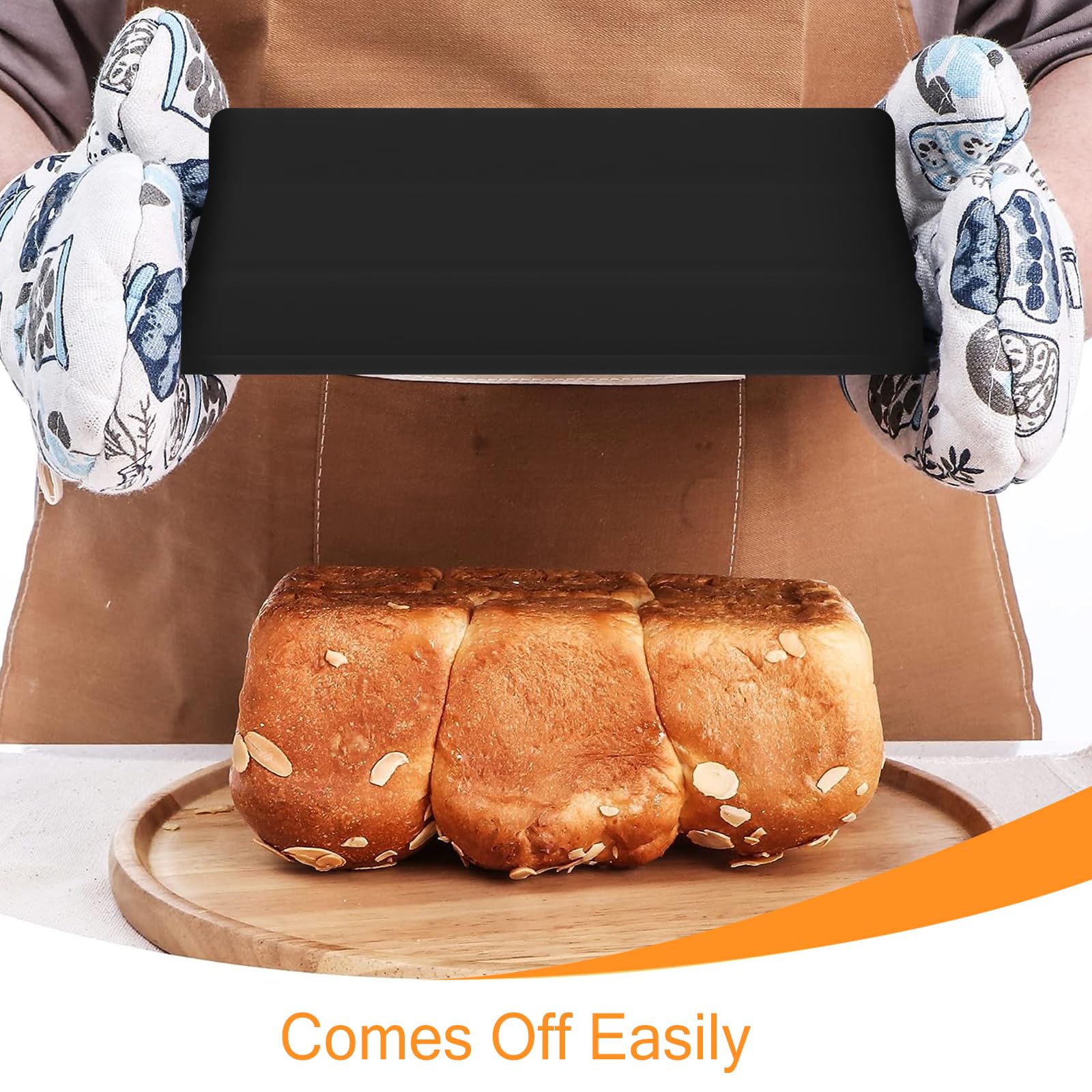 Silicone Bread Loaf Pan, 2 Pack Mini Loaf Pans for Baking Bread, Non-Stick Silicone Baking Mold Easy Release for Homemade Breads, Cakes, Quiche Omelets, Meatloaf -8.2” X 3.3” X 2.7” (Grey+Black)