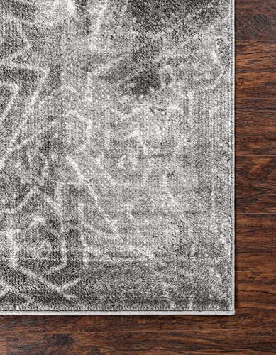 Unique Loom Sofia Collection Area Rug - Rainier (9' x 12' 2", Dark Gray/ Gray)