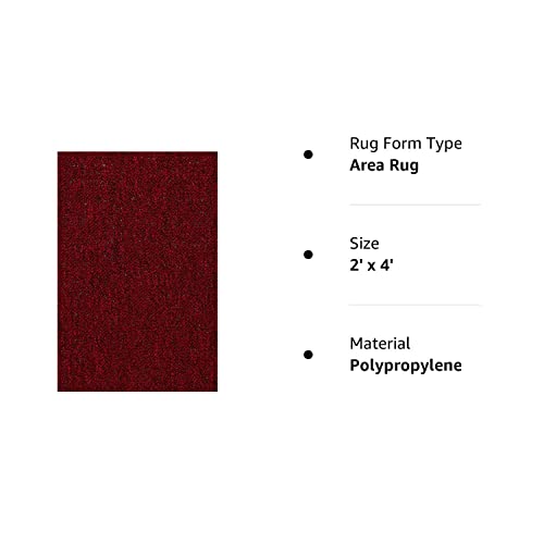 Ambiant Broadway Collection Pet Friendly Indoor Outdoor Area Rugs Red - 2' x 4', (A-NEYLAND2-RED-2x4)